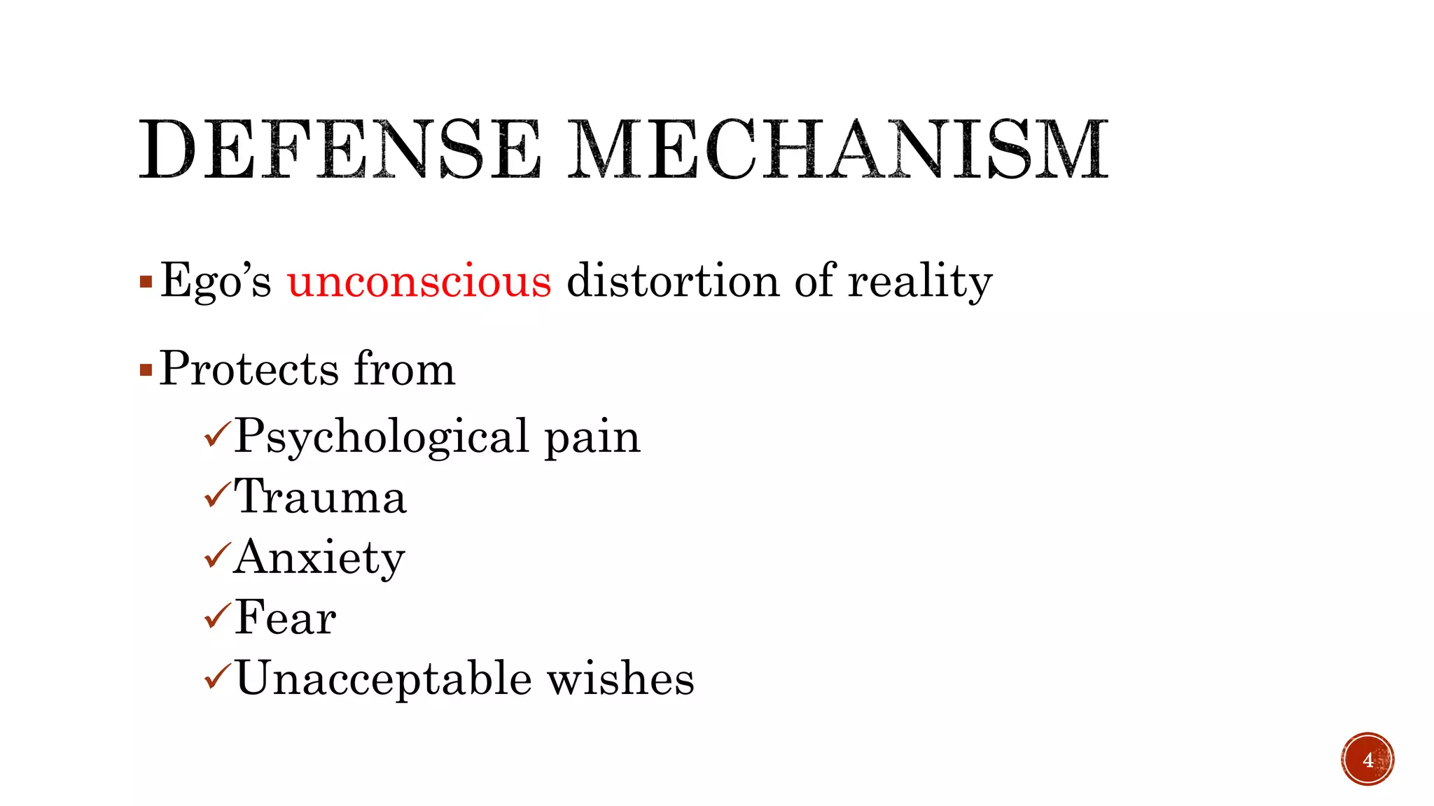 Sigmund Freud's Defense mechanism (Psychology) | PPTX