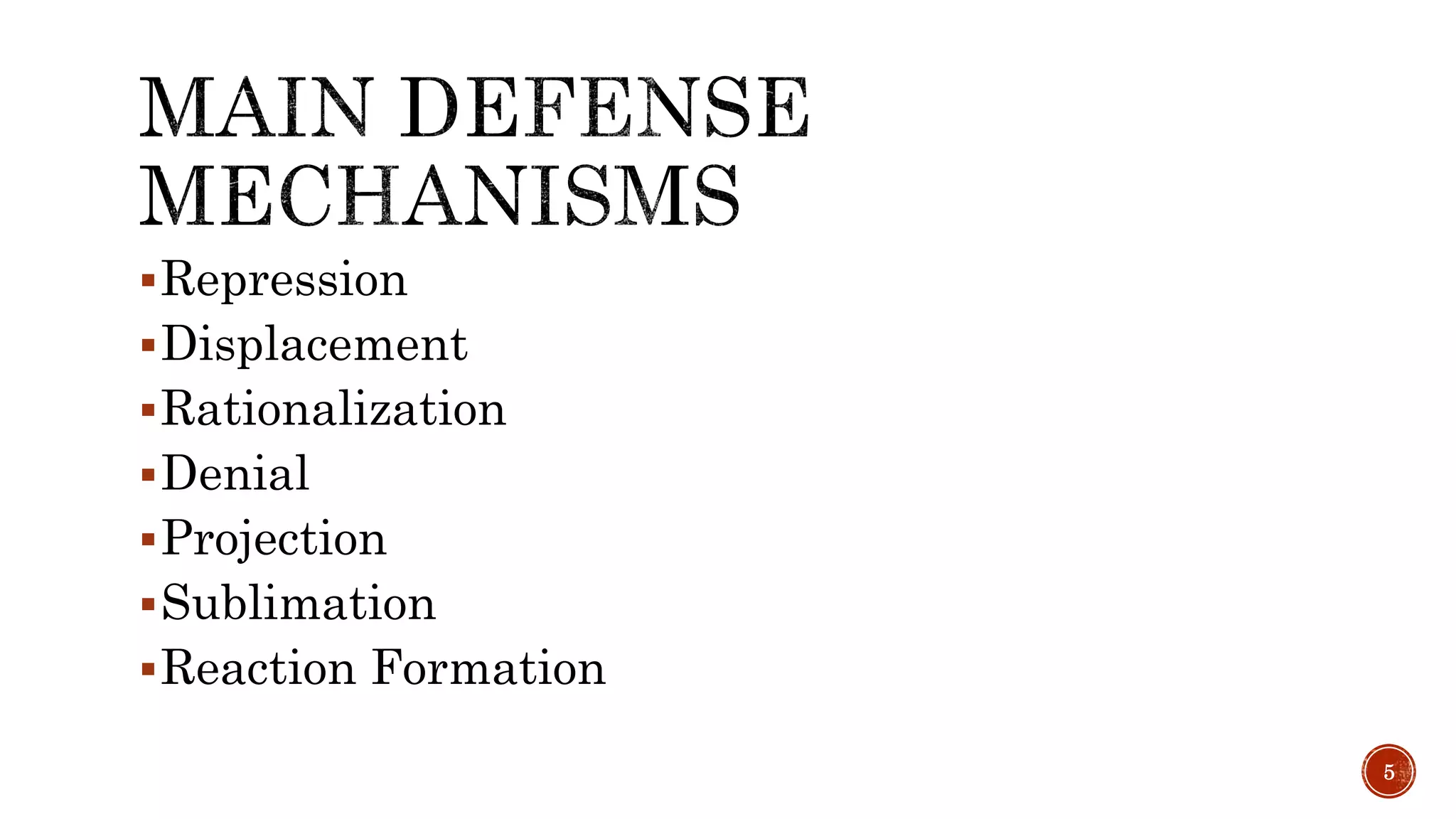 Sigmund Freud's Defense mechanism (Psychology) | PPTX