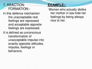 Reaction Formation Defense Mechanism