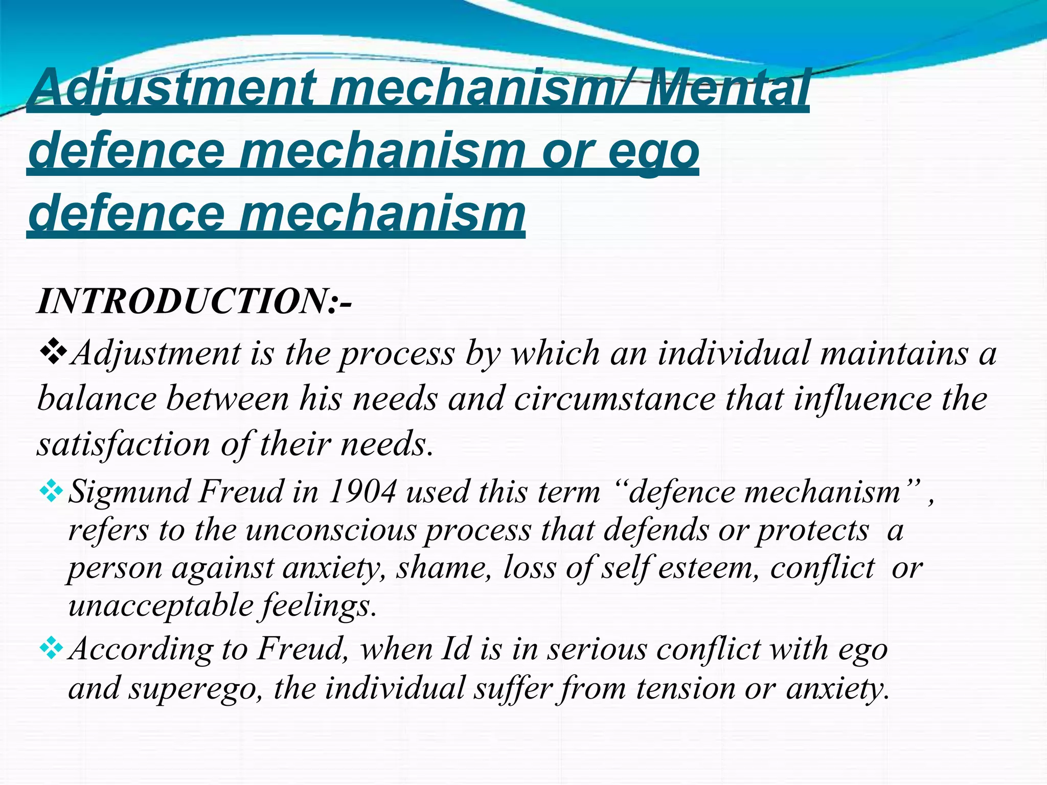 Defense mechanism final by Ritika soni | PPTX
