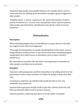 Defense mechanisms & Examples and Discussion and how it works | PDF ...