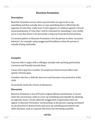 Defense mechanisms & Examples and Discussion and how it works | PDF ...