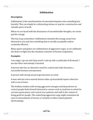 Defense mechanisms & Examples and Discussion and how it works | PDF ...