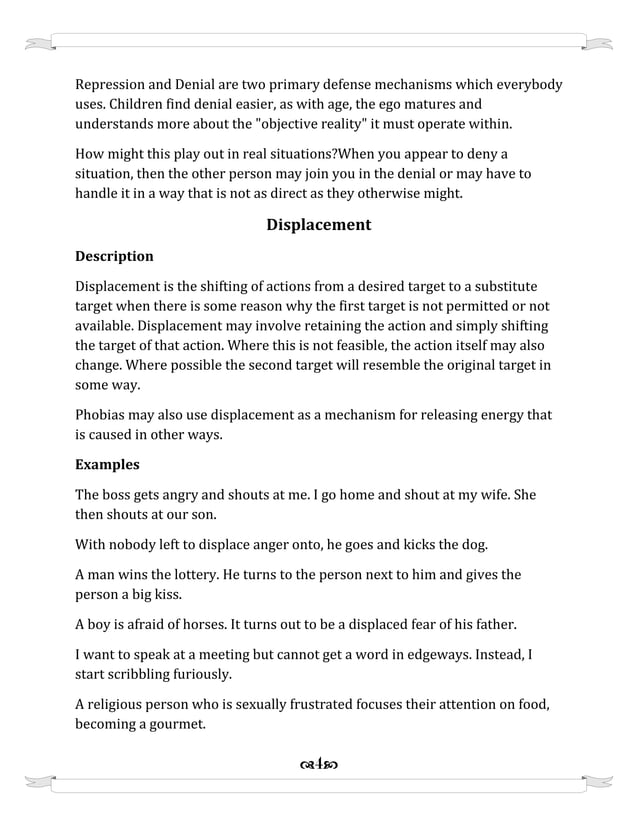 Defense mechanisms & Examples and Discussion and how it works | PDF ...