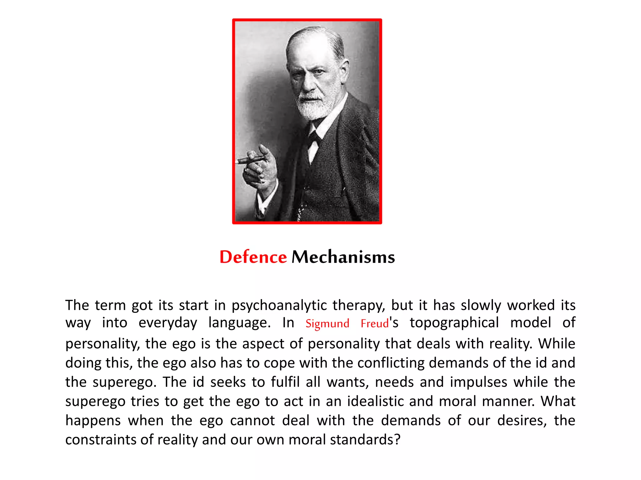 Defense mechanisms - Sigmund Freud | PPTX