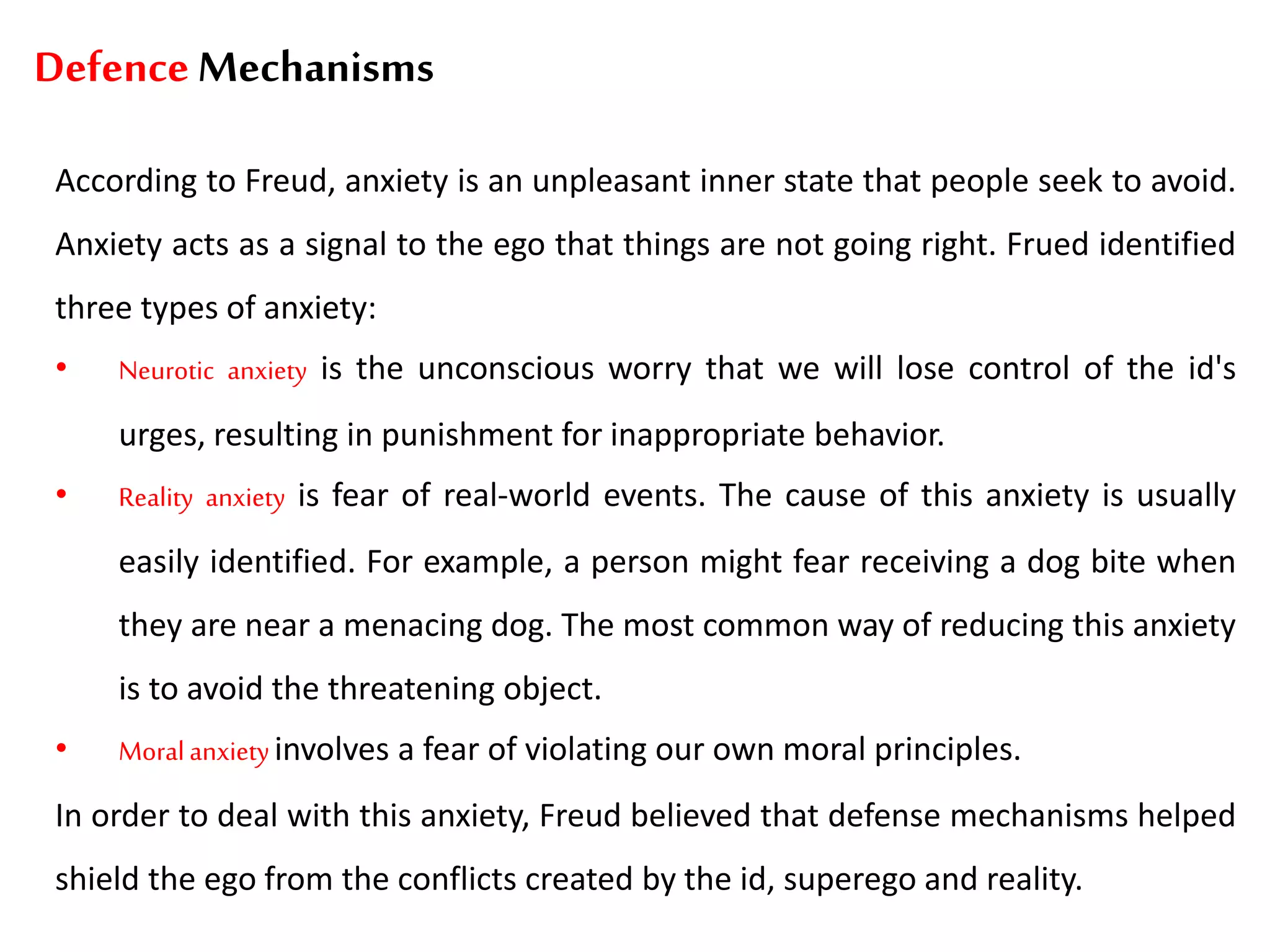Defense mechanisms - Sigmund Freud | PPTX