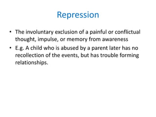 Repression Psychology Example