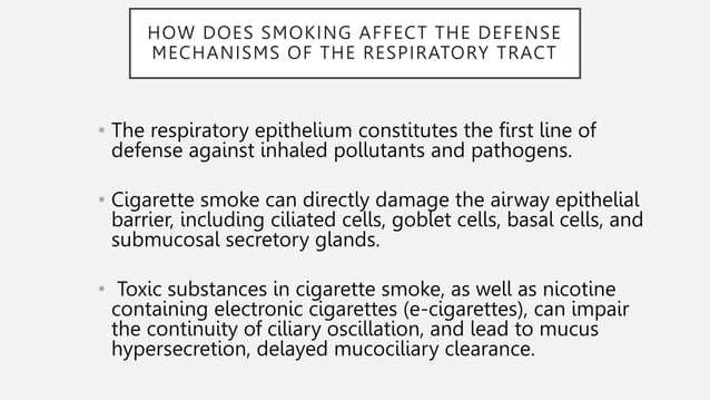 Defense Mechanisms of the Respiratory Tract - seminar 3.pptx | Lung and ...