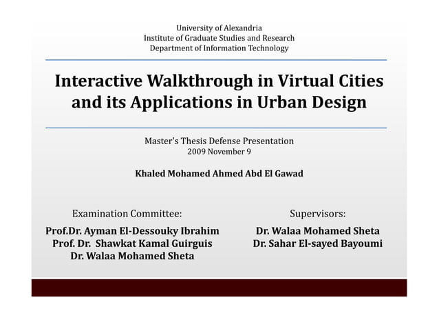 Interactive Walkthrough in Virtual Cities and its Applications in Urban ...