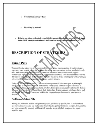 Defenses Against Hostile Takeovers | DOC