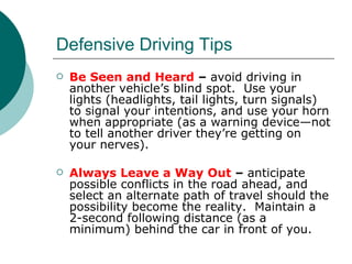 Defensive Driving Tips | PPT