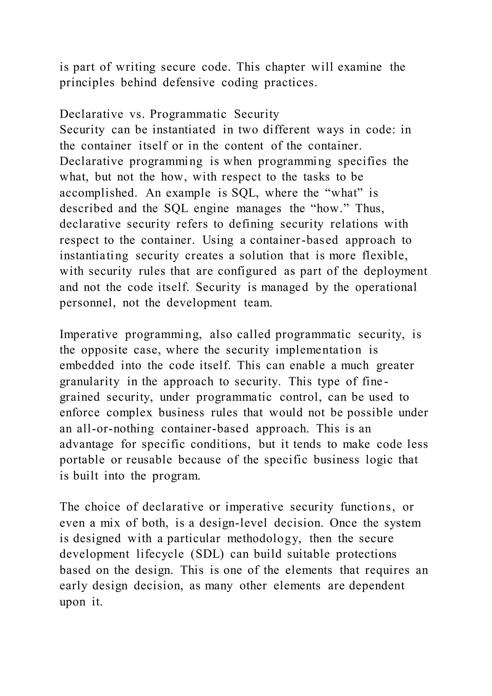 Defensive coding practices is one of the most critical proactive s | DOCX | Programming ...