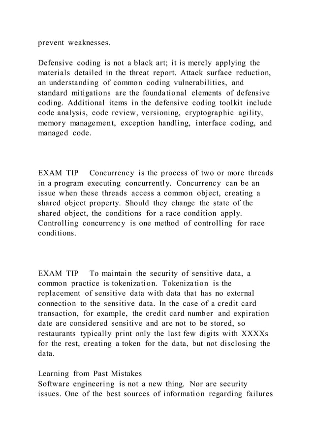 Defensive coding practices is one of the most critical proactive s | PDF