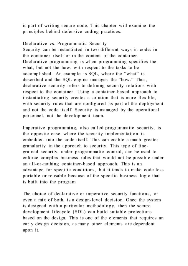 Defensive coding practices is one of the most critical proactive s | DOCX | Programming ...