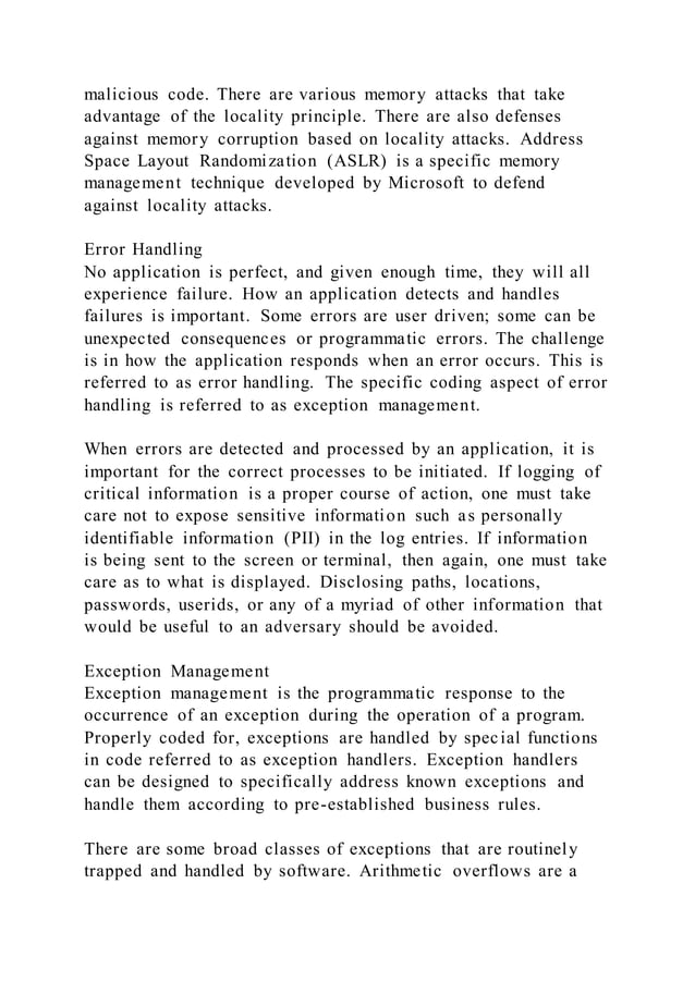 Defensive coding practices is one of the most critical proactive s ...