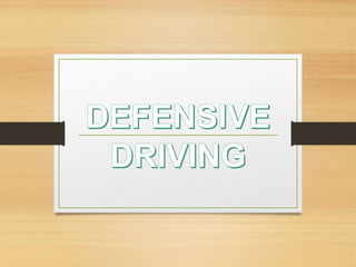 Defensive Driving Safety week presentation | PPTX | Auto Safety ...