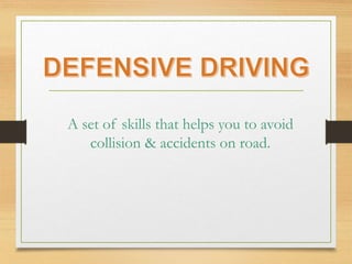 Defensive Driving Safety week presentation | PPTX | Auto Safety ...