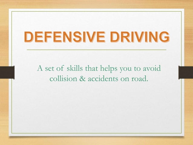 Defensive Driving Safety week presentation | PPTX | Auto Safety ...