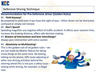 Defensive driving awareness rev 00 | PDF