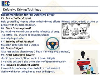 Defensive driving awareness rev 00 | PDF
