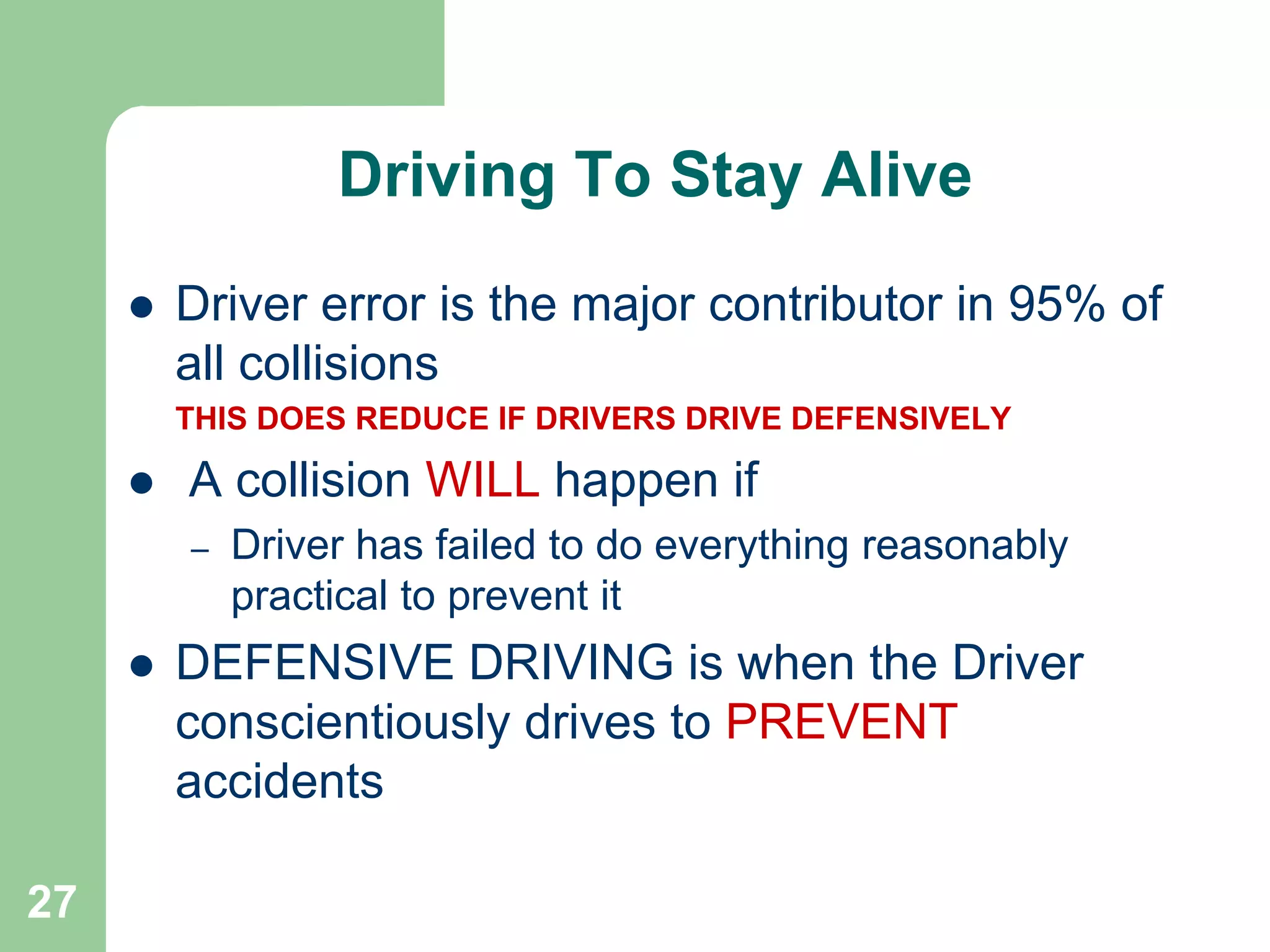 Defensive Driving Safety Training | PDF