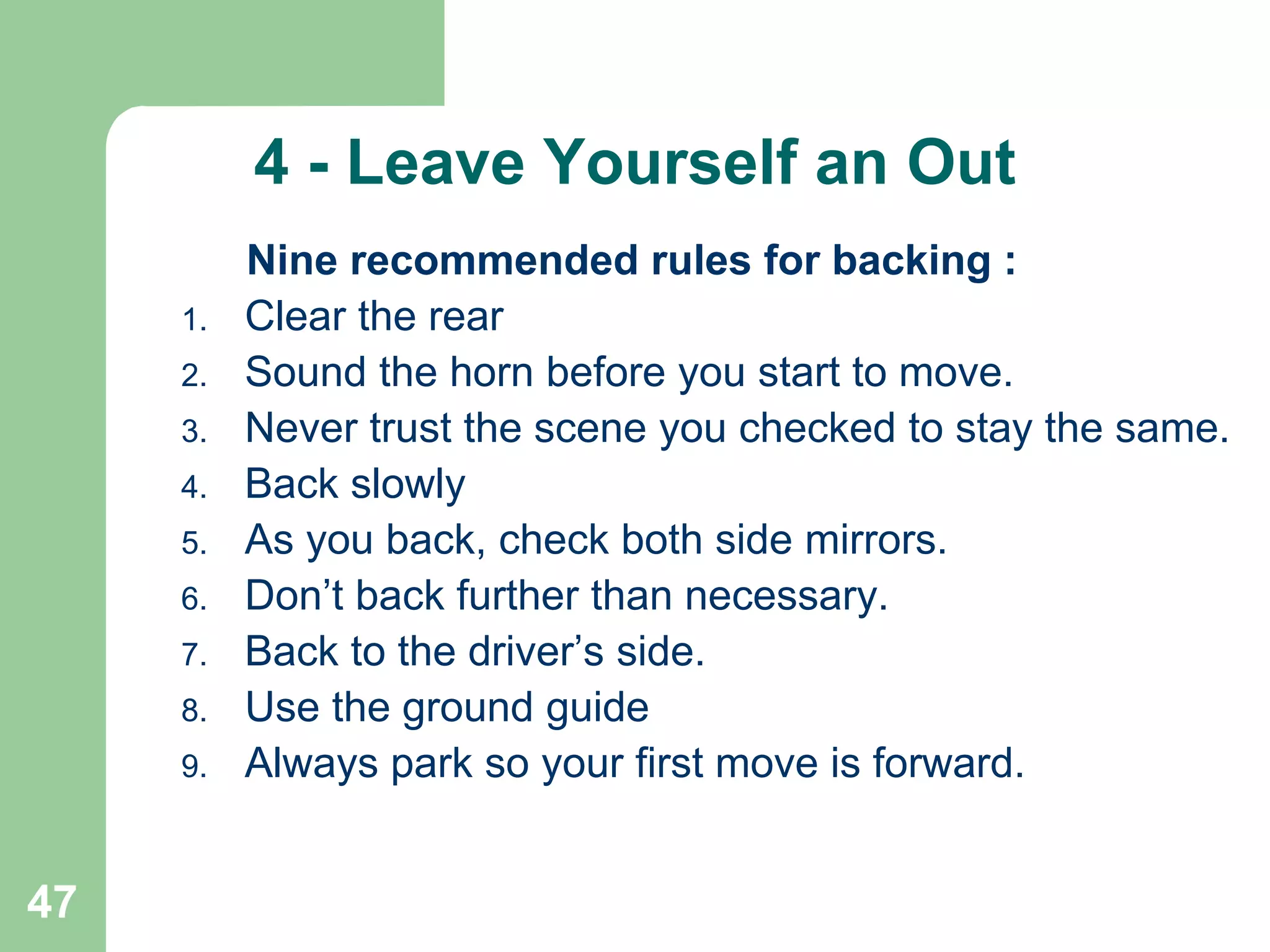 Defensive Driving Safety Training | PDF