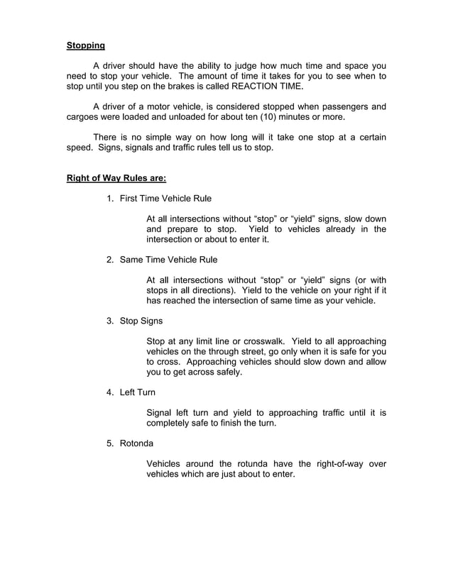 Defensive Driving | PDF