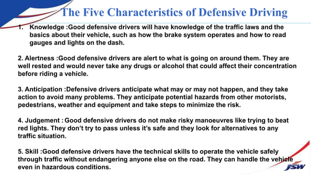 Defensive Driving Training PPT.PPTX | Auto Safety | Automotive