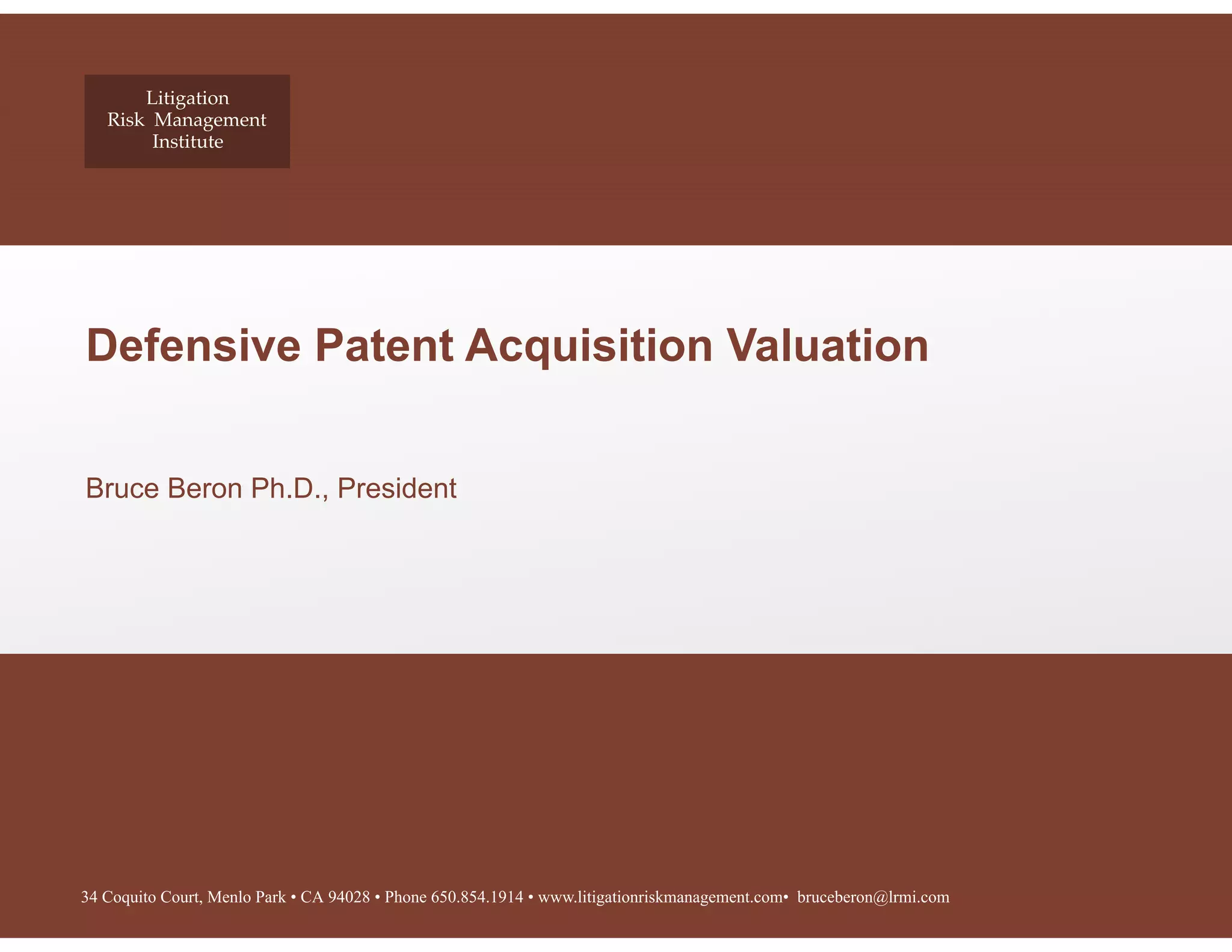 Defensive Patent Acquisition Case Study | PDF