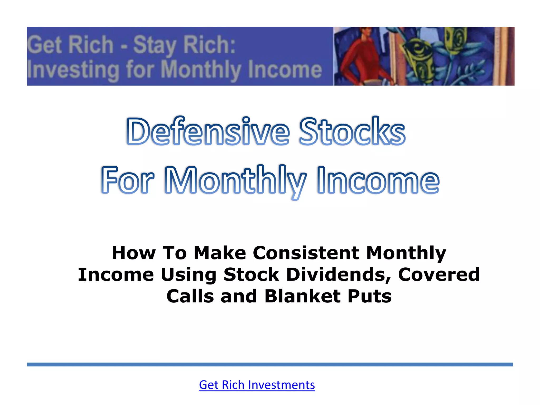 Defensive stocks for monthly income | PDF