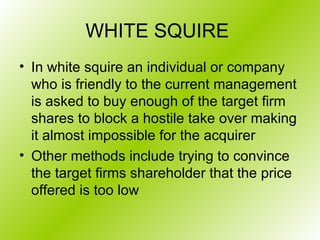 Defensive tactics agains merger and acquistion | PPT