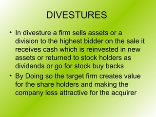 Defensive tactics agains merger and acquistion | PPT