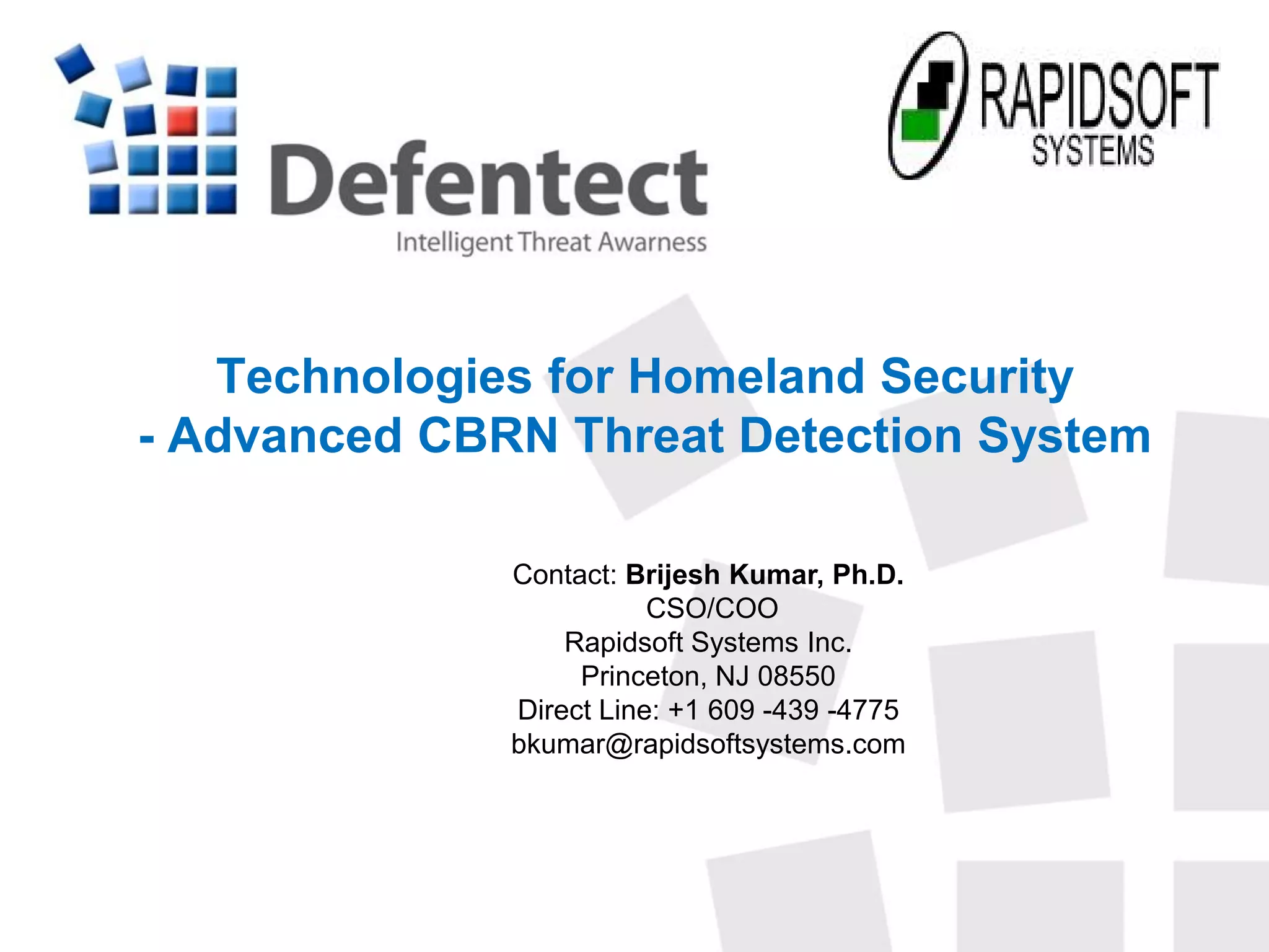 Defentect cbrn threat_detection system | PDF
