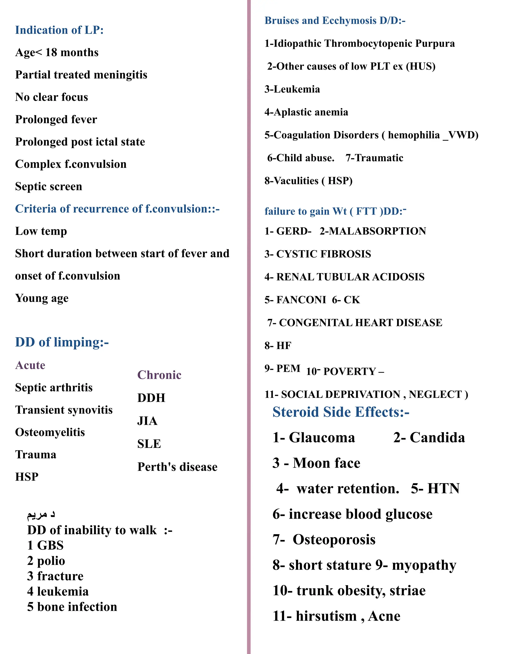 deferential diagnosis pdf medicine pediatric | PDF