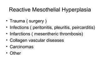 Deferential diagnosis of mesothelial proliferations and neoplasms | PPT
