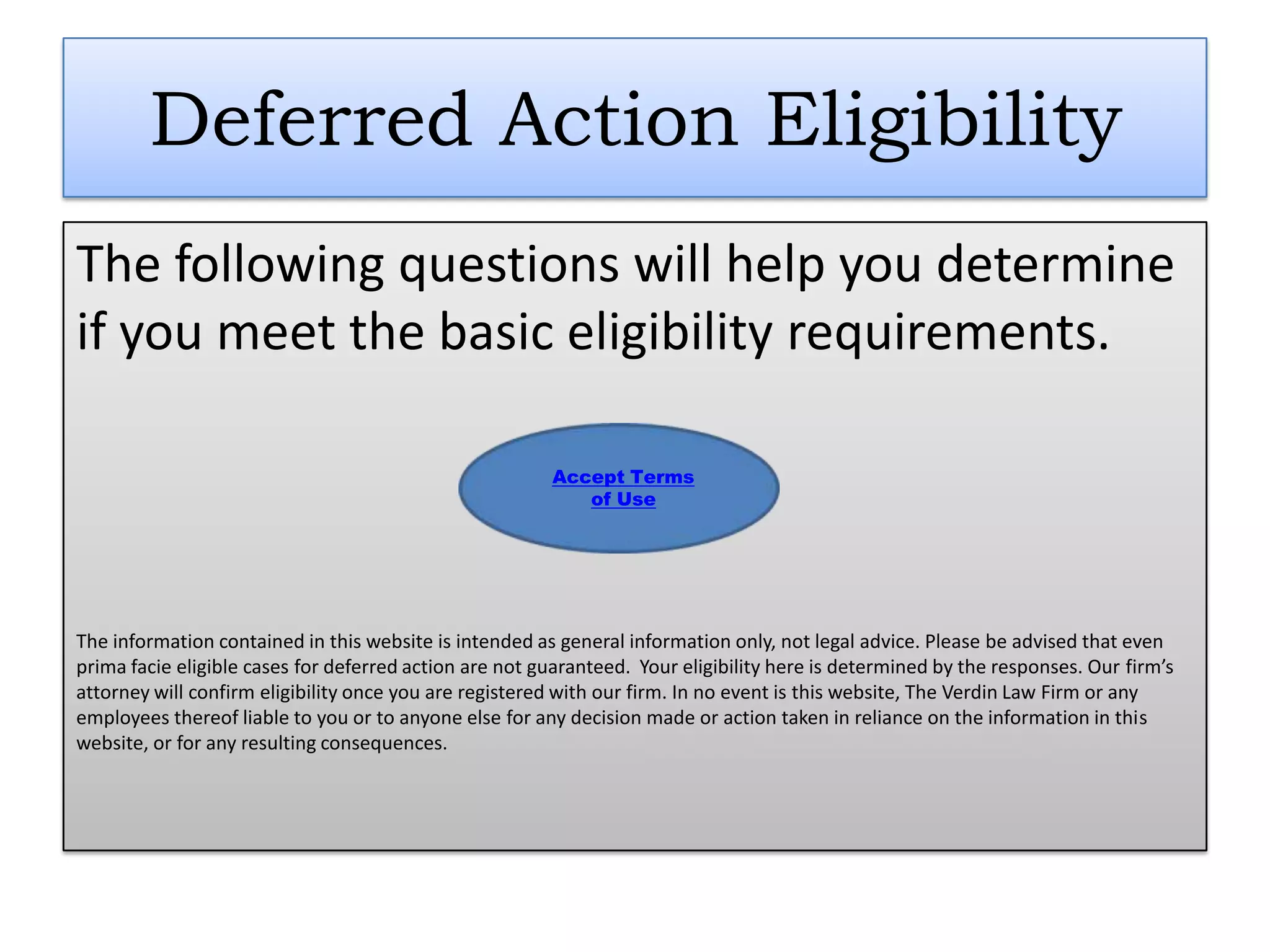 Deferred Action Elegibility | PPTX