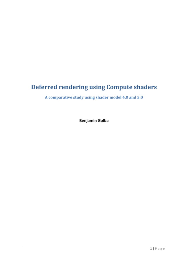 Deferred rendering using compute shader | PDF