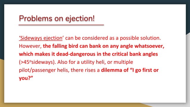 Ejection Mechanism for Helicopters | PPT