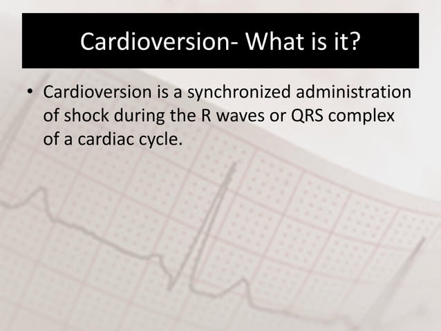 Defibrillator & cardioversion