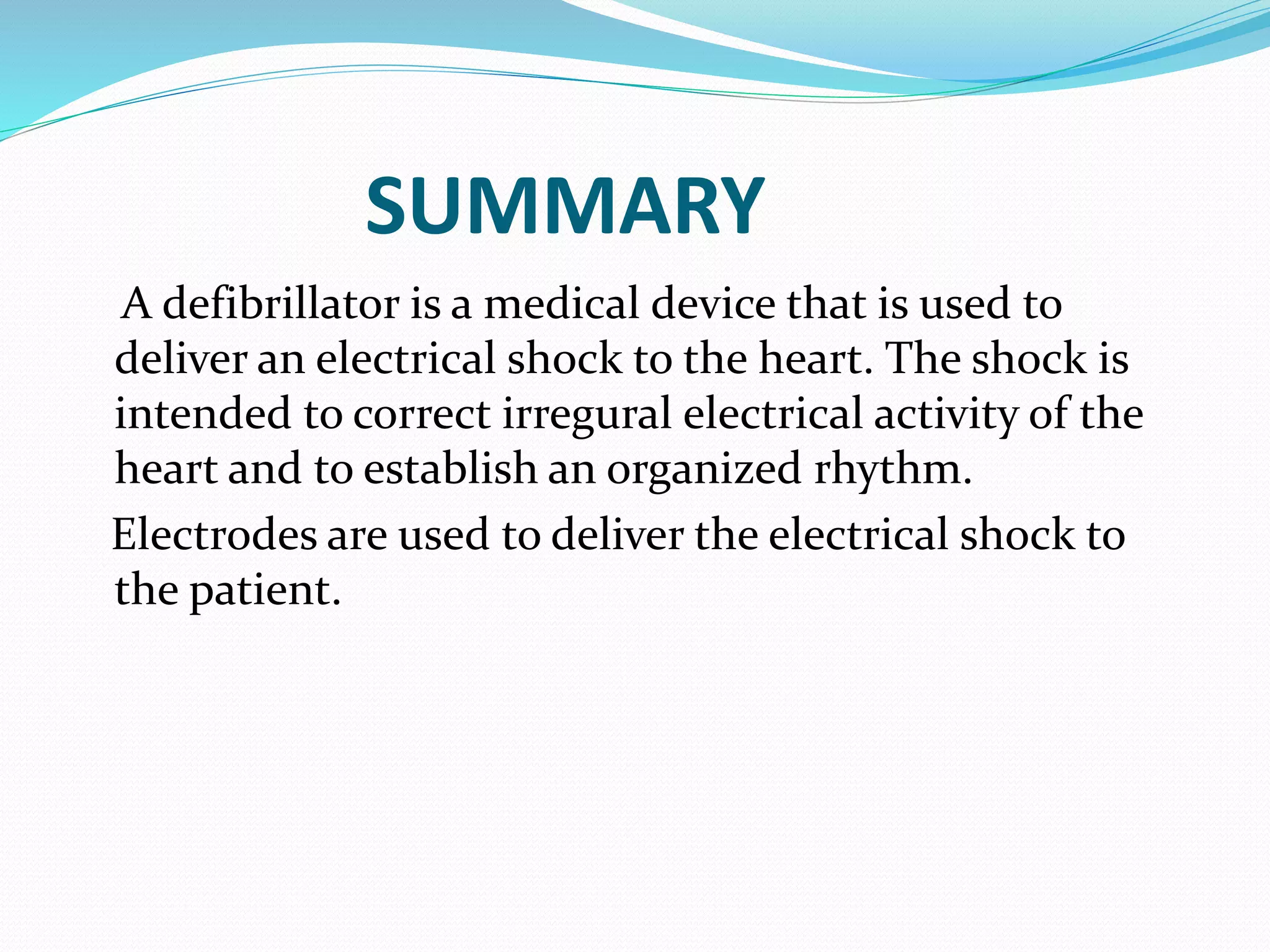 Defibrillator power point presentation for medical students | PPTX