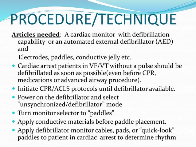 Defibrillator power point presentation for medical students | PPT