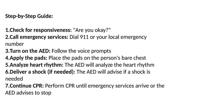 Defibrillator & CPR & Step-by-Step Guide | PPT | Free Download