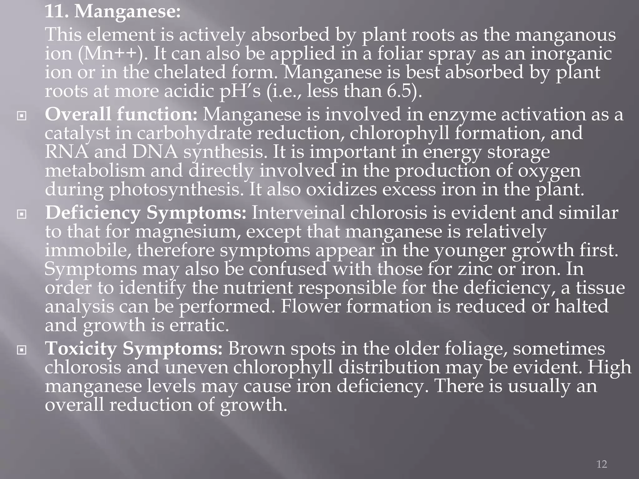 Deficiency symptoms, & critical level of different plant nutrient | PPTX