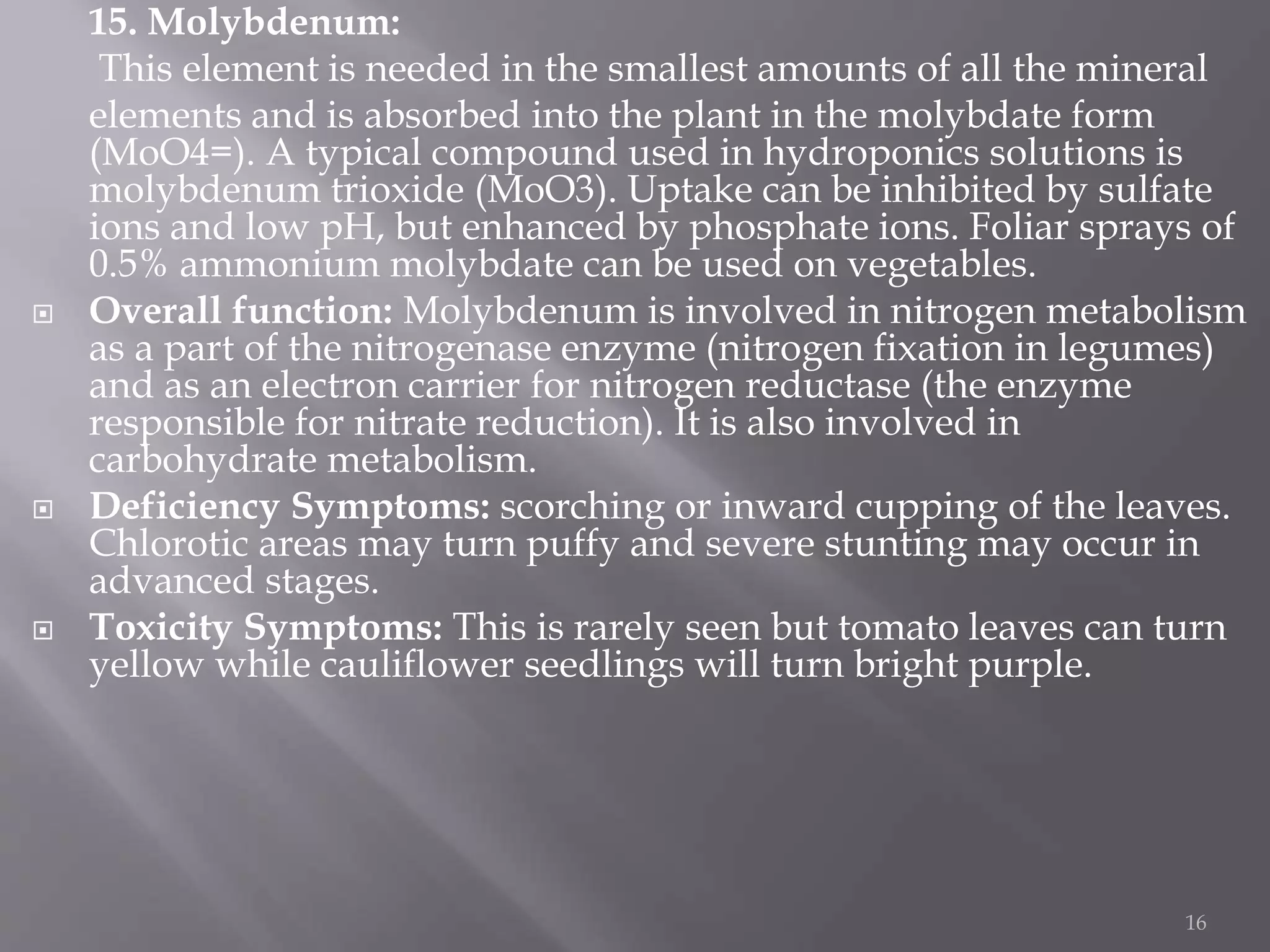 Deficiency symptoms, & critical level of different plant nutrient | PPTX
