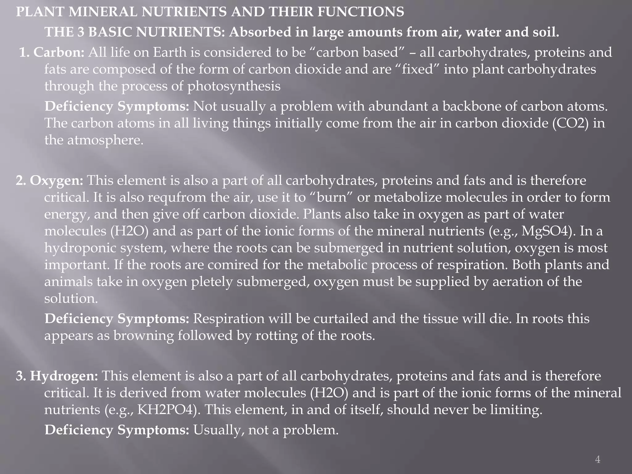 Deficiency symptoms, & critical level of different plant nutrient | PPTX