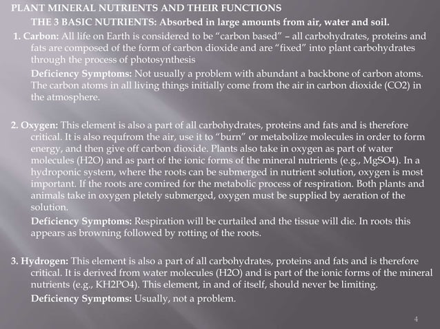 Deficiency symptoms, & critical level of different plant nutrient | PPTX