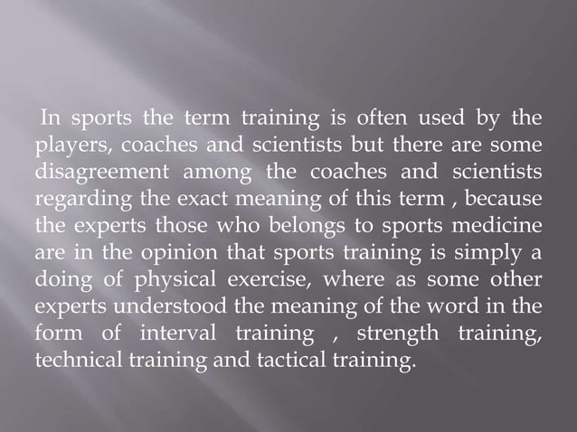 Defination and aims of sports training | PPTX