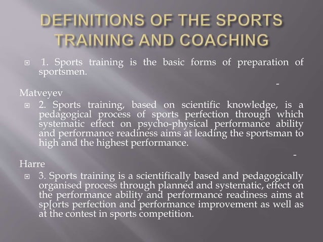 Defination and aims of sports training | PPTX