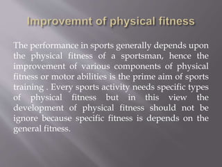 Defination and aims of sports training | PPTX