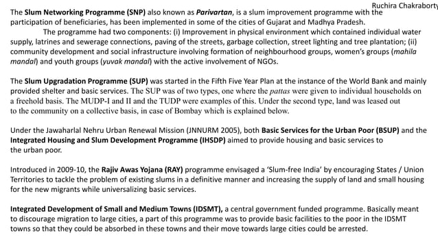 Defination and types of slums | PPTX